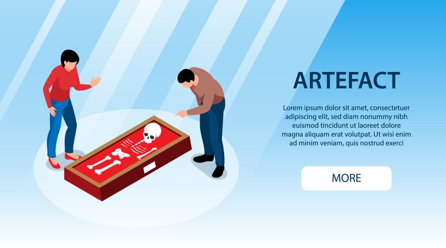 Historical artifact horizontal banner Royalty Free Vector