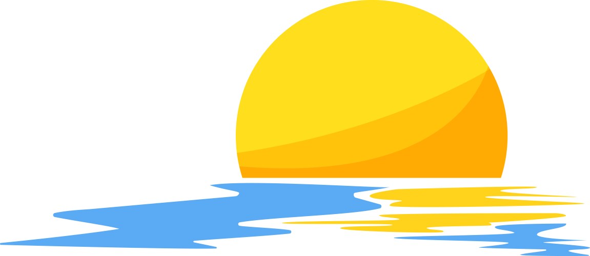 Sun sunset cartoon Royalty Free Vector Image - VectorStock