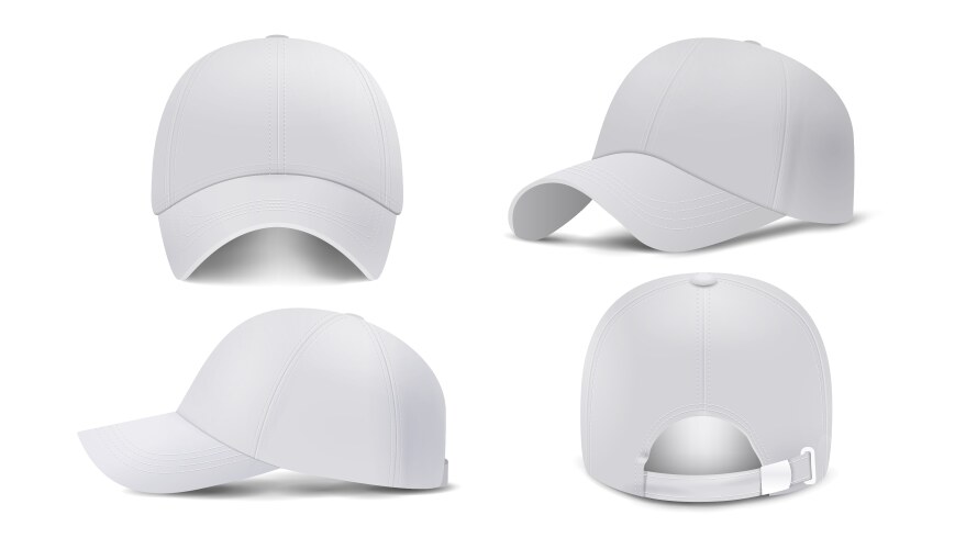 White cap mockup realistic style Royalty Free Vector Image