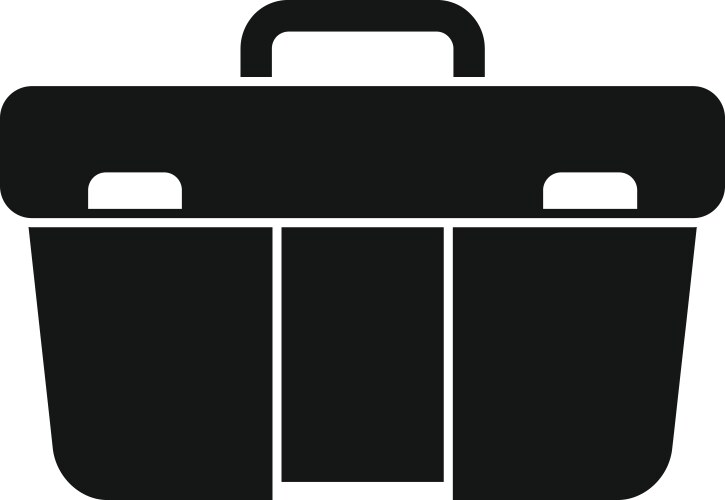 Black tool box with handle for repairing and Vector Image