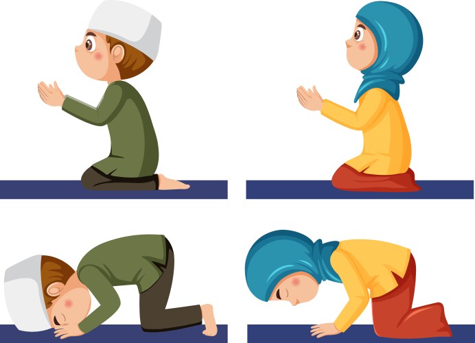 Muslim cartoon characters Royalty Free Vector Image