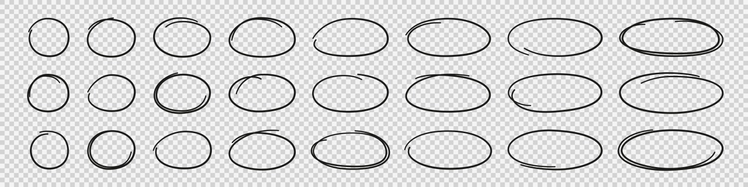 Hand drawn ovals and circles set Royalty Free Vector Image