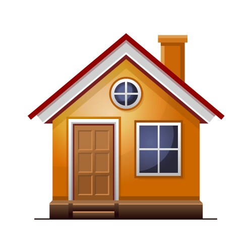 Cartoon house icon on white background Royalty Free Vector