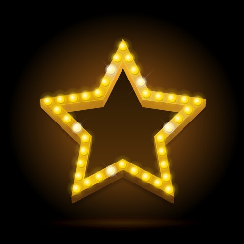 Light bulbs vintage neon glow banner frame Vector Image