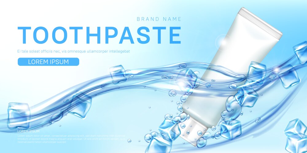 Toothpaste background dental poster design mint Vector Image
