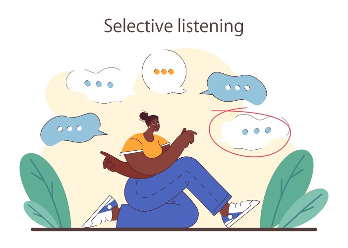 Active listening skill attentive business Vector Image