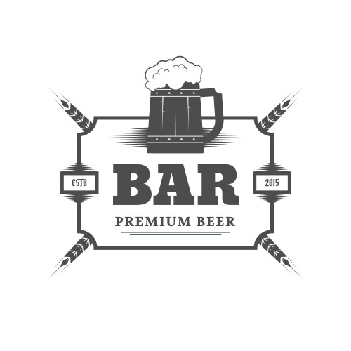 Old beer pub or bar abstract sign Royalty Free Vector Image