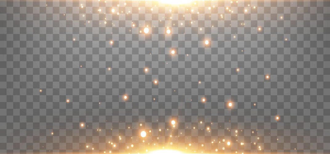 Gold horizontal lens flares set isolated Vector Image