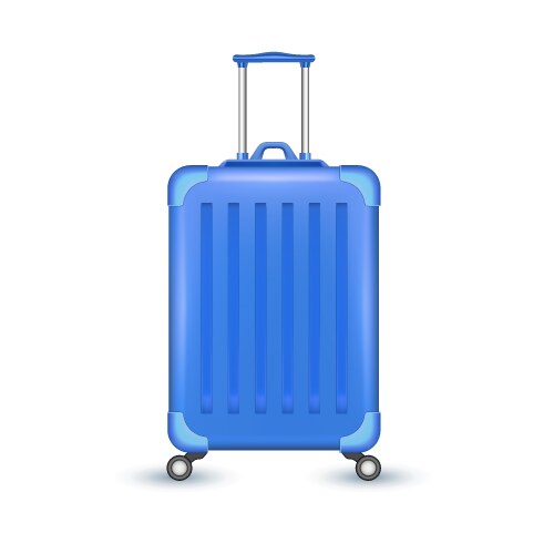 Realistic 3d travel suitcase bag vacation Vector Image