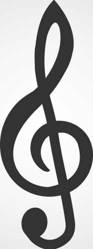 Treble clef sign with wings Royalty Free Vector Image