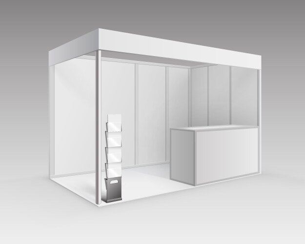 Blank white trade exhibition booth system stand Vector Image