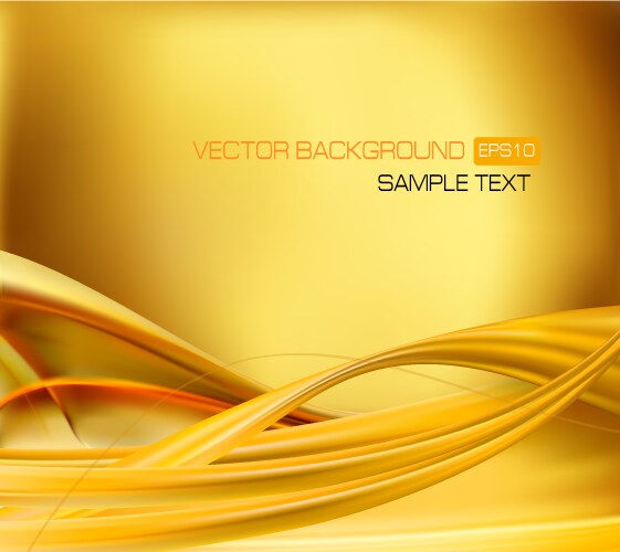 Gold wave background template with shine effect Vector Image