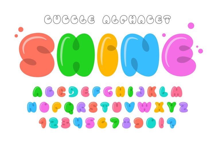 Fat bubble alphabet Royalty Free Vector Image - VectorStock