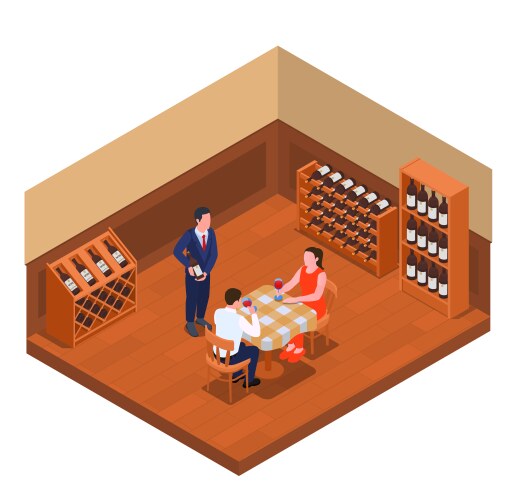 Wine shop interior alcohol store background Vector Image