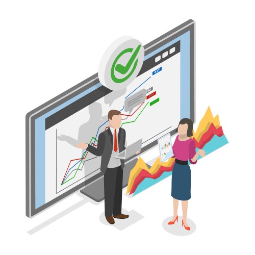 Data analysis team for cloud server databases Vector Image