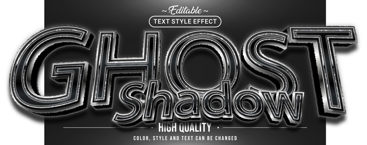 Editable text style effect - ghost Royalty Free Vector Image