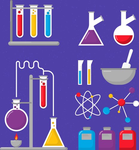 Realistic science lab objects Royalty Free Vector Image