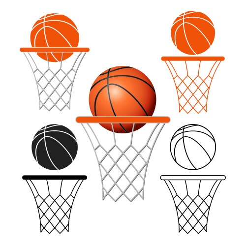 Set of basketball Royalty Free Vector Image - VectorStock