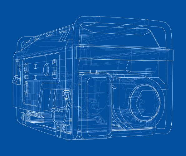 Mobile power generator blueprints Royalty Free Vector Image