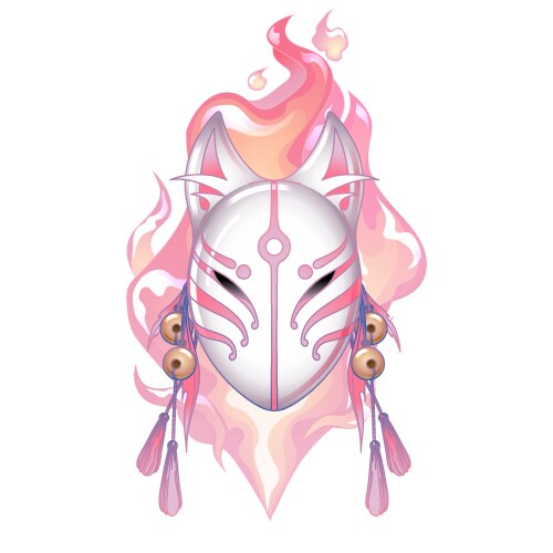 Graphic deamon fox mask Royalty Free Vector Image