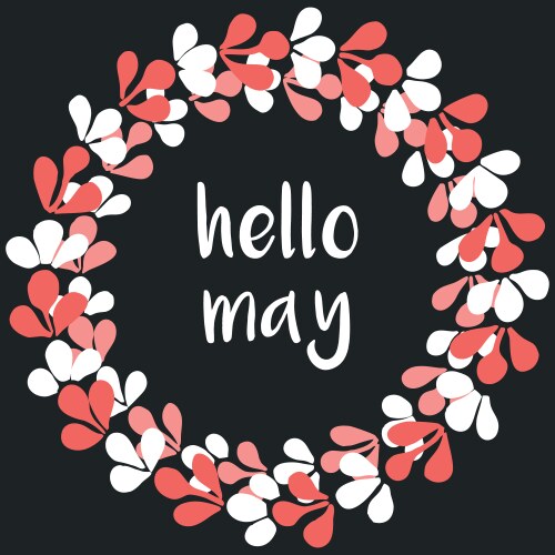 Goodbye april hello may text sign with frame Vector Image
