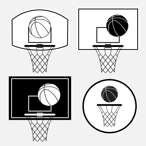 Basketball hoop with net icon sport game Vector Image