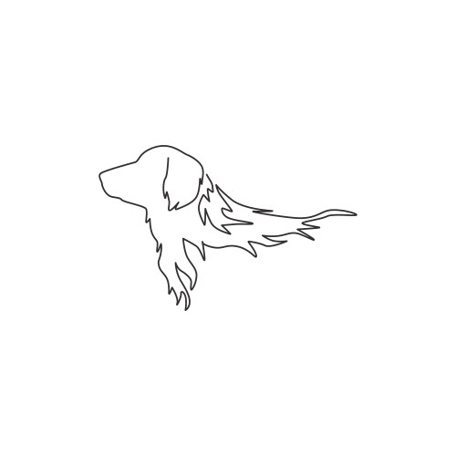 Single one line drawing adorable labrador Vector Image