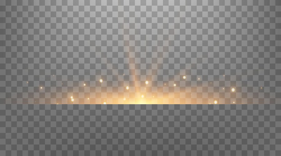Gold horizontal lens flares set isolated Vector Image
