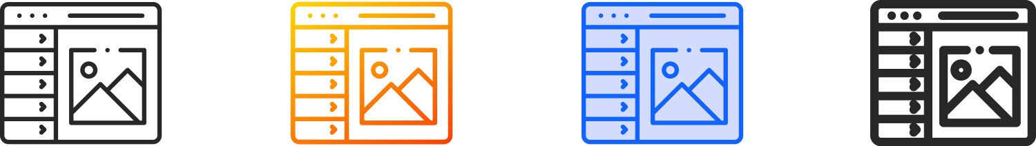 Big data iconthin linear gradient blue stroke Vector Image