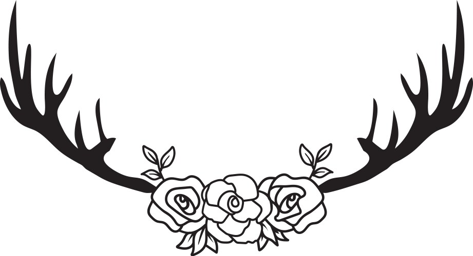 Deer antlers and arrow Royalty Free Vector Image