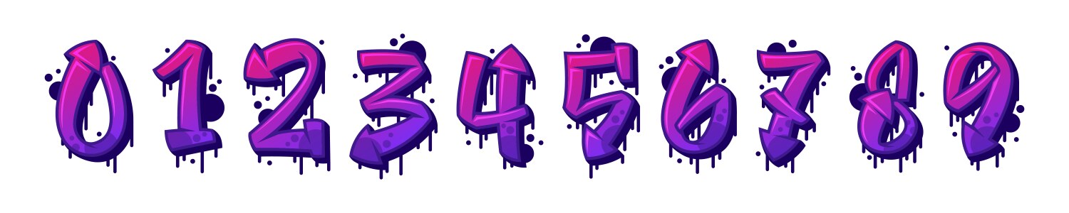 Graffiti Numbers Vector Images (over 4,400)