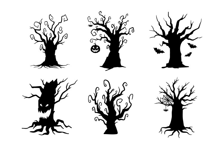 Spooky Tree Outline Vector Images (over 1,200)