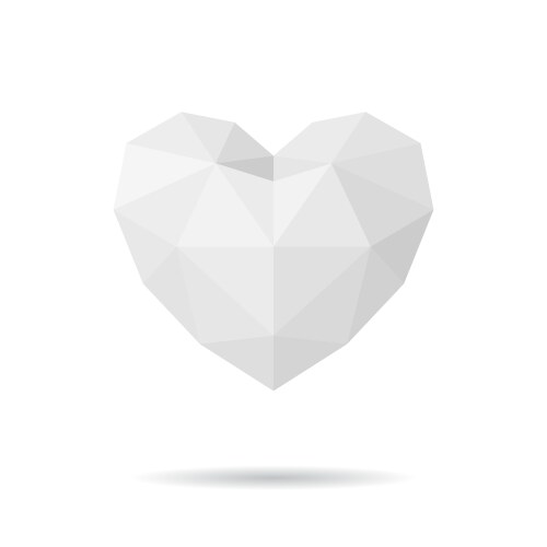 Red polygon heart - icon Royalty Free Vector Image