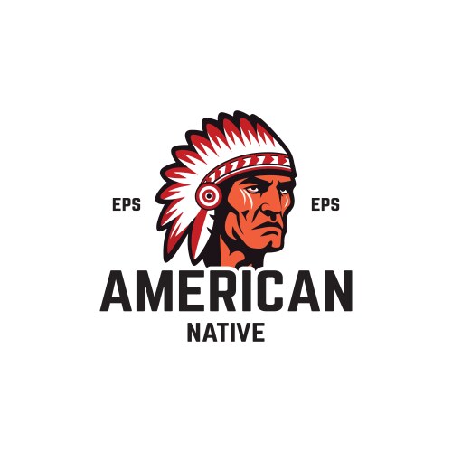 Native american head warrior apache red indian Vector Image