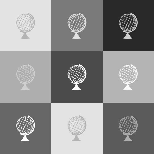 Earth Grayscale Map Vector Images (63)