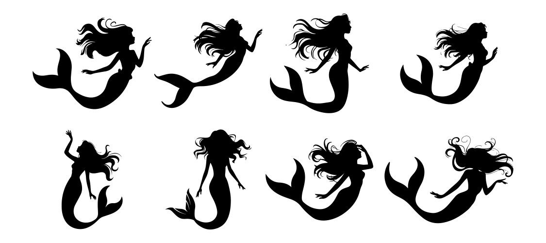 Mermaid Silhouette Vector Images (over 3,400)