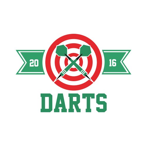 Darts label badge logo sporting symbols Royalty Free Vector