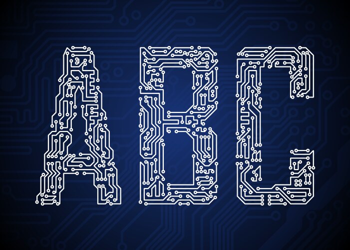 Circuit Board Font Vector Images (over 540)