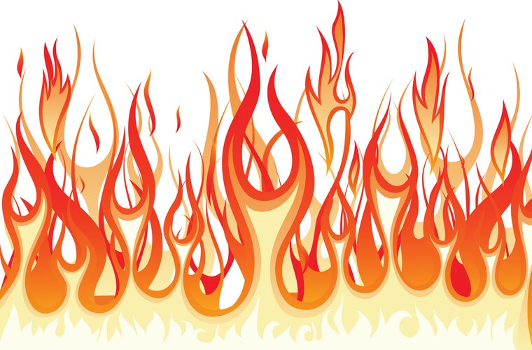 Cartoon fire flames set isolated on white Vector Image