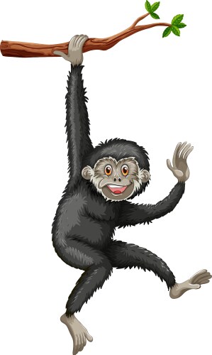 Cartoon smiling gibbon Royalty Free Vector Image