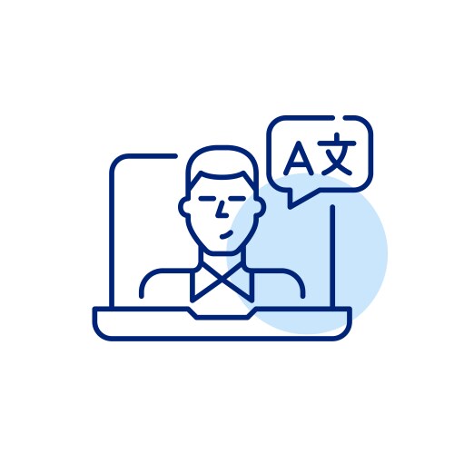 Person with languages speech bubble multilingual Vector Image