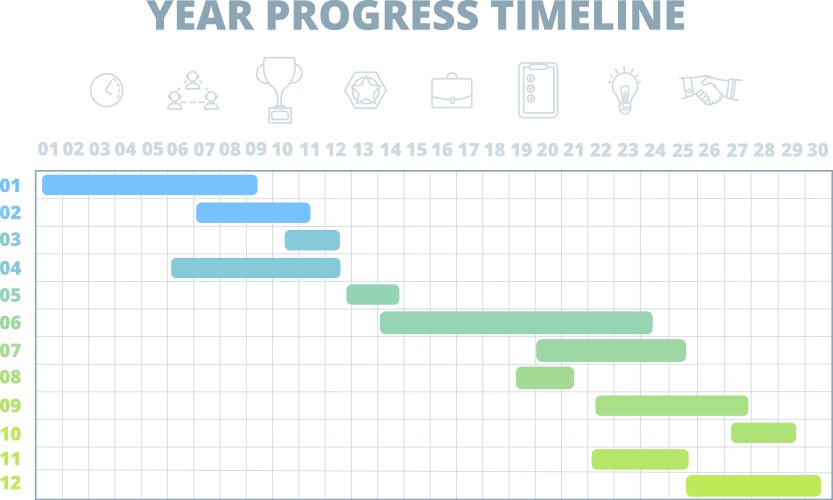 Project timeline graph chart startup development Vector Image