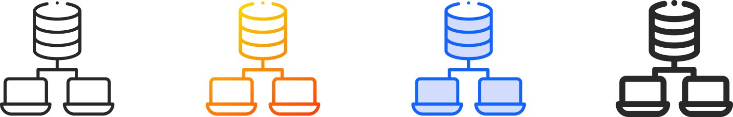 Big data iconthin linear gradient blue stroke Vector Image