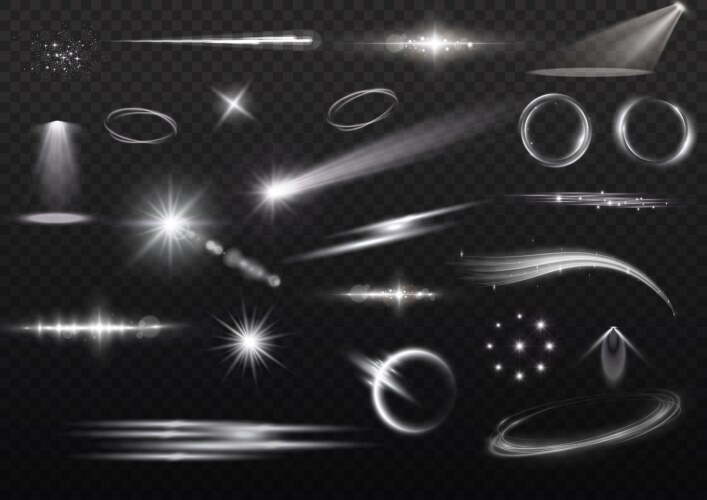 White light flare texture shine overlay effect Vector Image