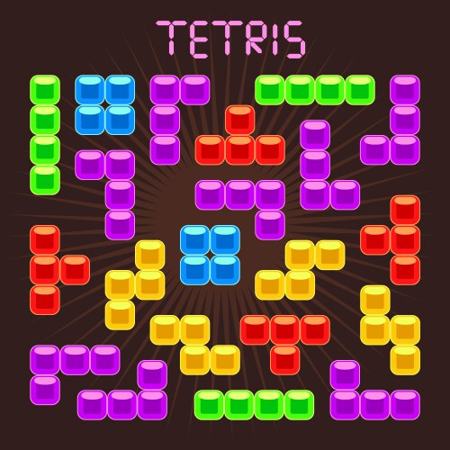Creative tetris - video Royalty Free Vector Image