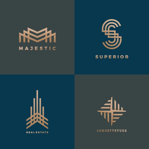 Real estate abstract geometry sign symbol Vector Image