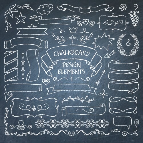 Calligraphy chalkboard design elements Royalty Free Vector