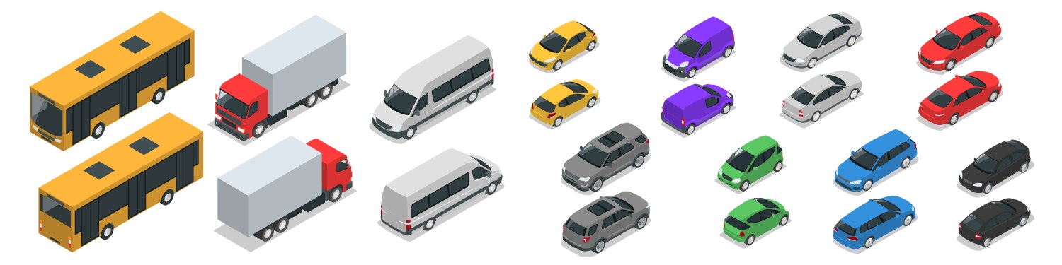 Isometric public transport station terminal Vector Image