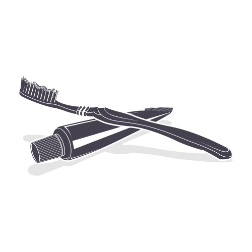 Toothbrush and toothpaste Royalty Free Vector Image