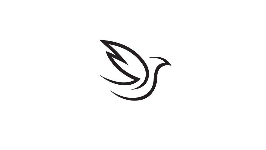 Dove logo icon abstract flying elegant Royalty Free Vector